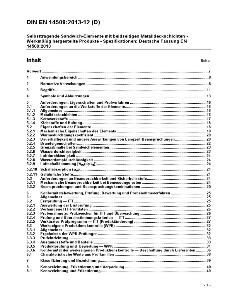 Din en 14509 - (D) | PDF