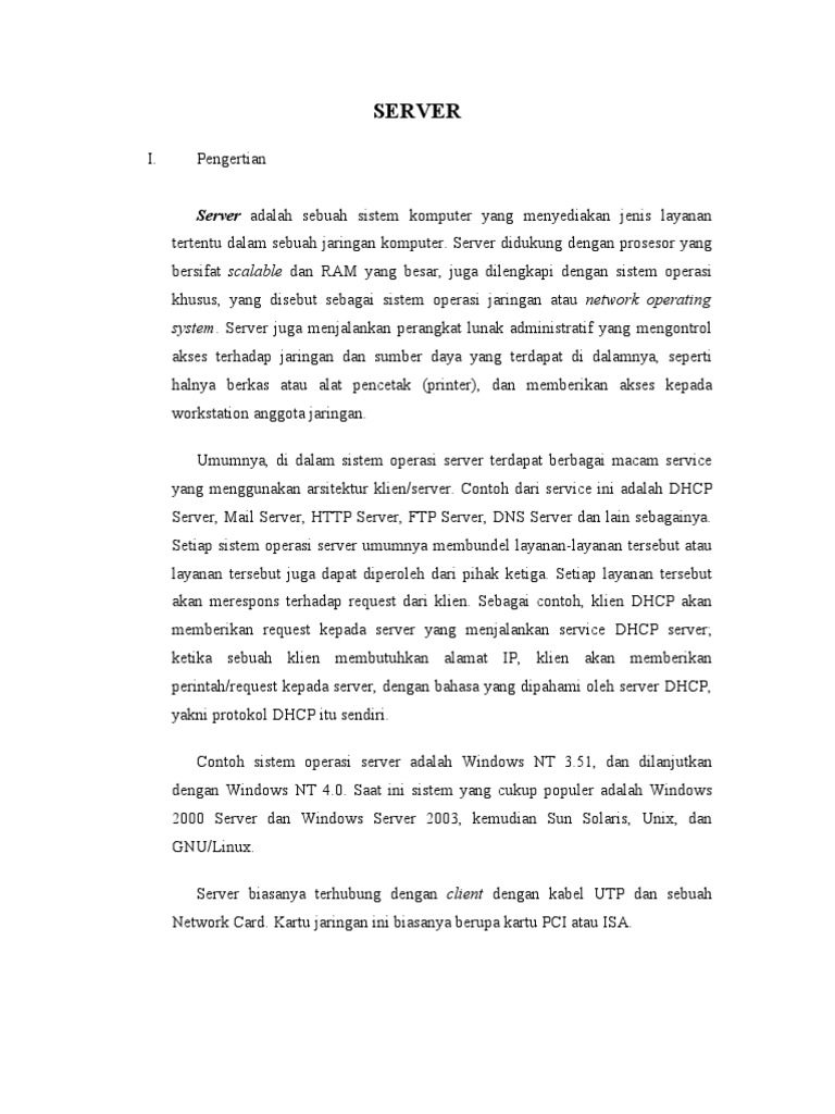 Macam Macam Server | PDF