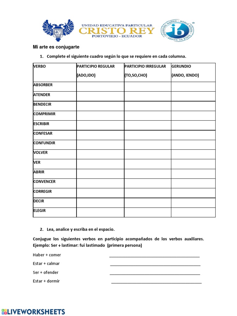 Ejercicios de Conjugación Verbal | PDF | Artes del Lenguaje y Comunicación