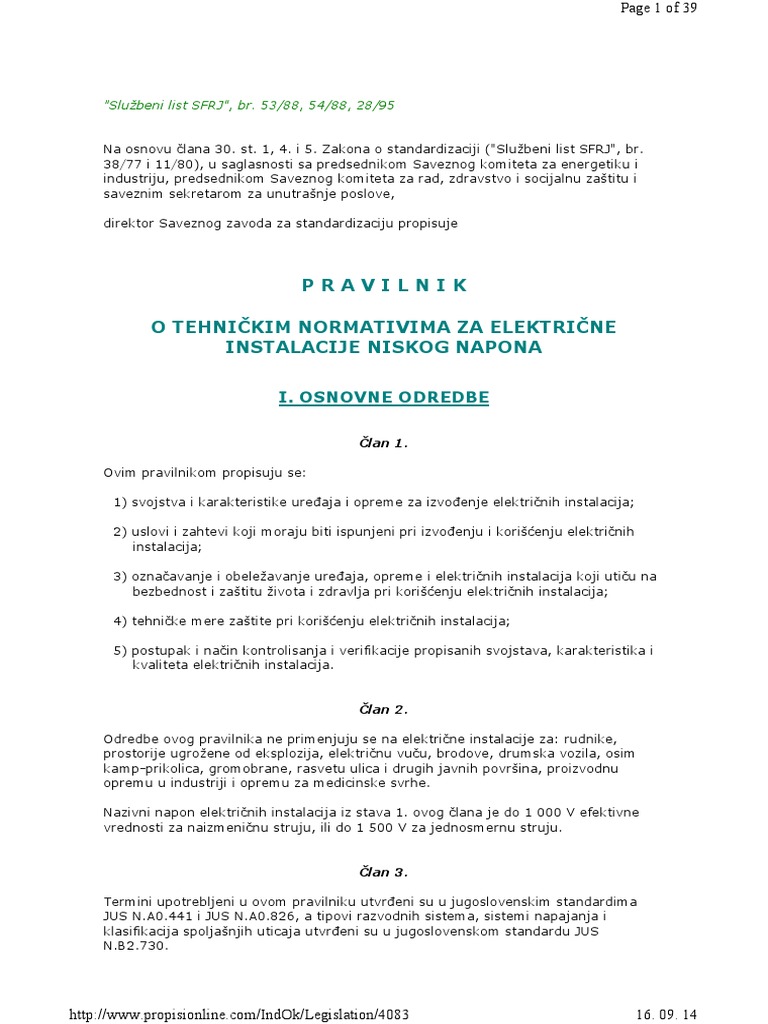 23 - Pravilnik o Tehnickim Normativima Za Elektricne Instalacije Niskog ...