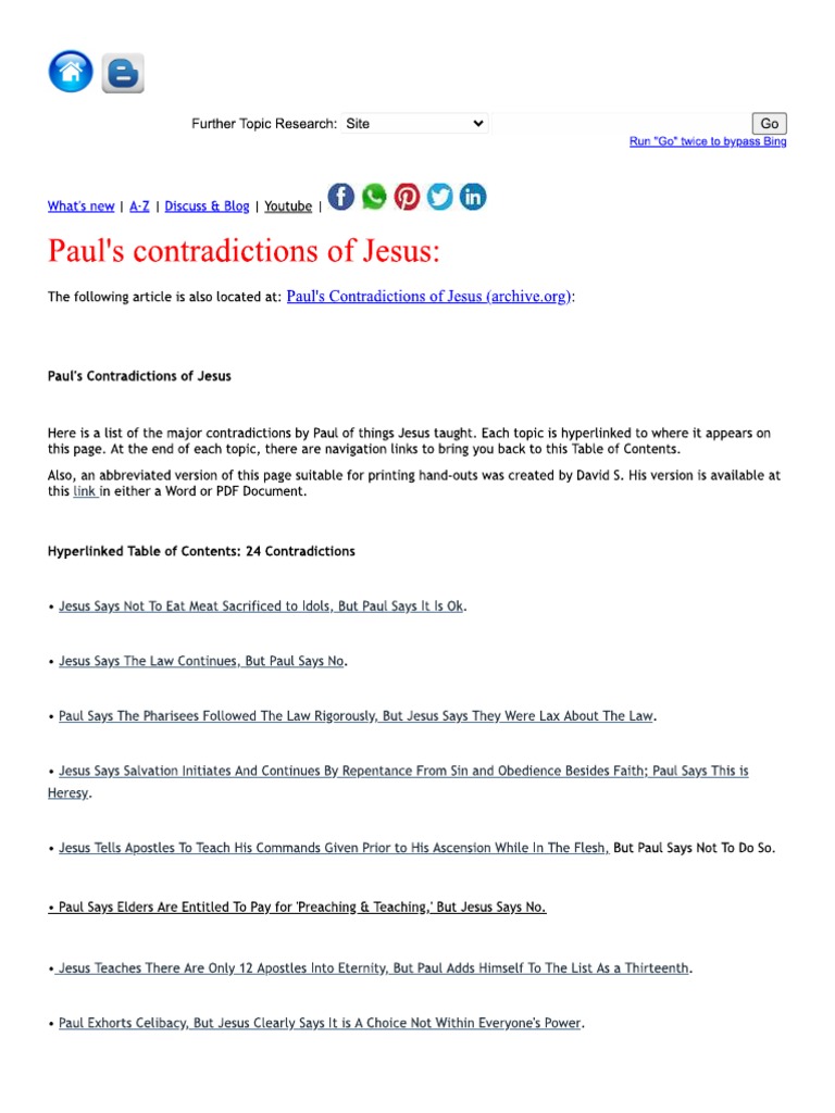 Paul's Contradictions of Jesus | PDF
