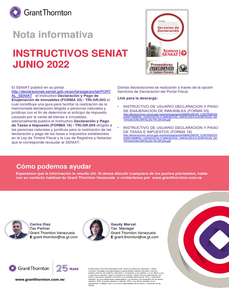 Instructivos Seniat Junio 2022 | PDF | Impuestos | Justicia