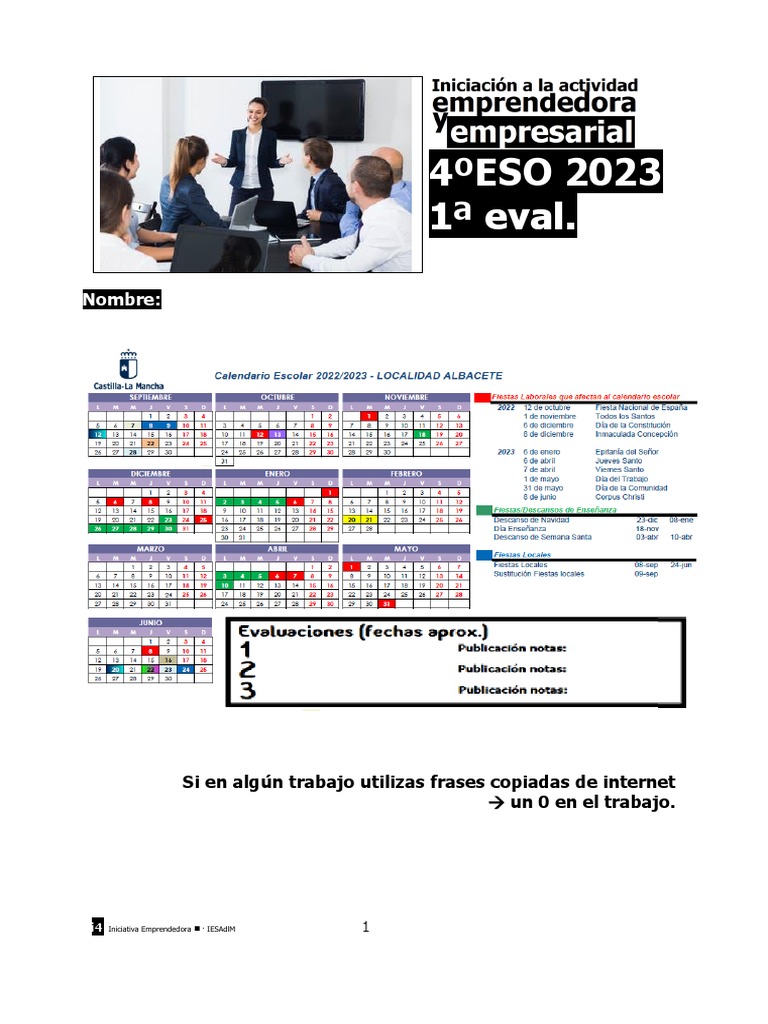IAE 4eso 2023 1eva | PDF | Salario | Cheque de pago