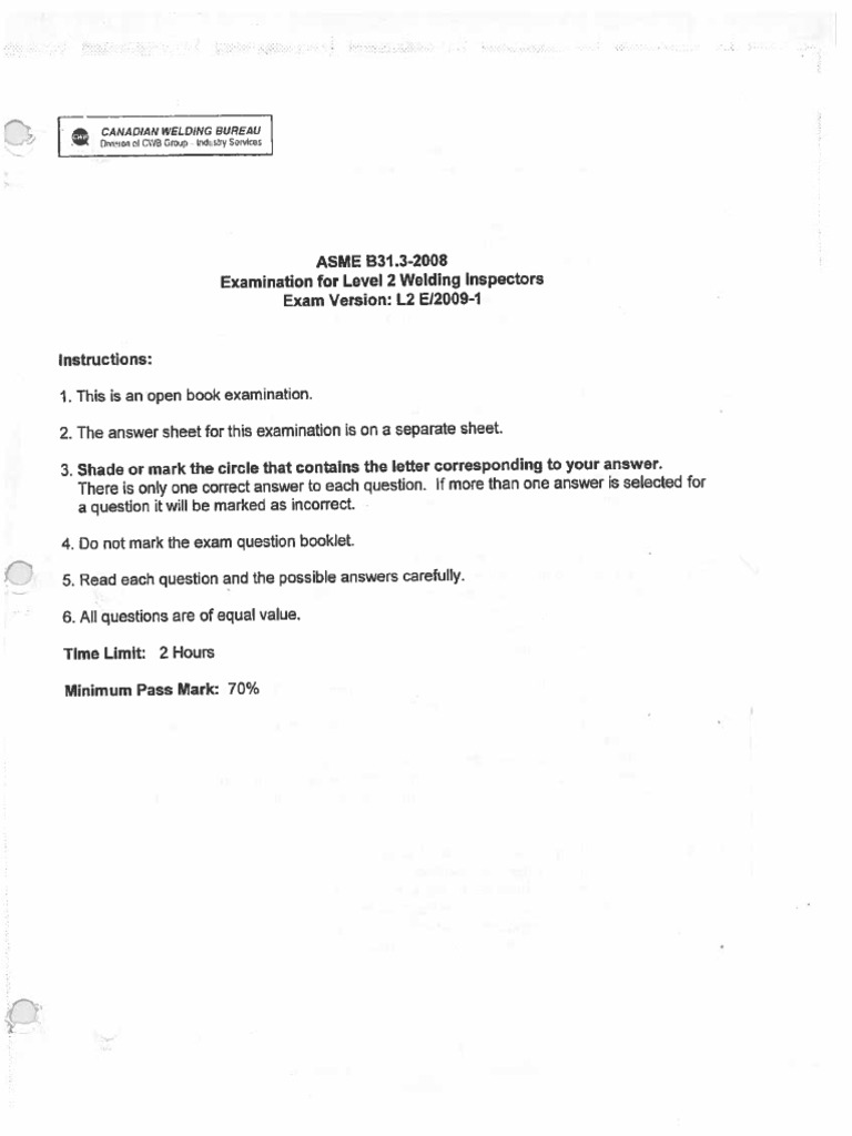 CWB Level II - 2E 2009-1 & 2, 2010-2 | PDF