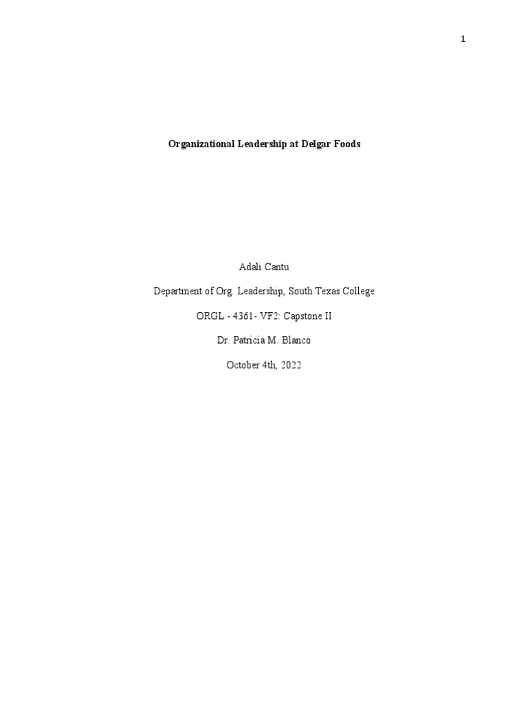Leadership Strategies at Delgar Foods | PDF | System | Systems Theory