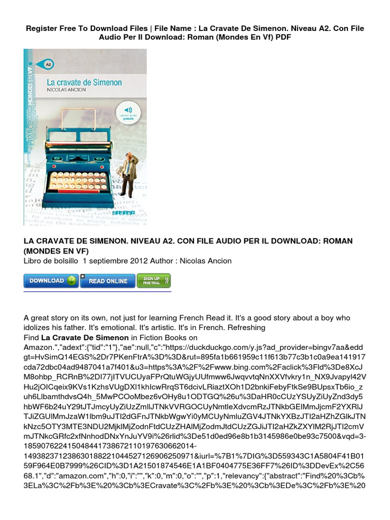 Register Free To Download Files - File Name: La Cravate de Simenon ...