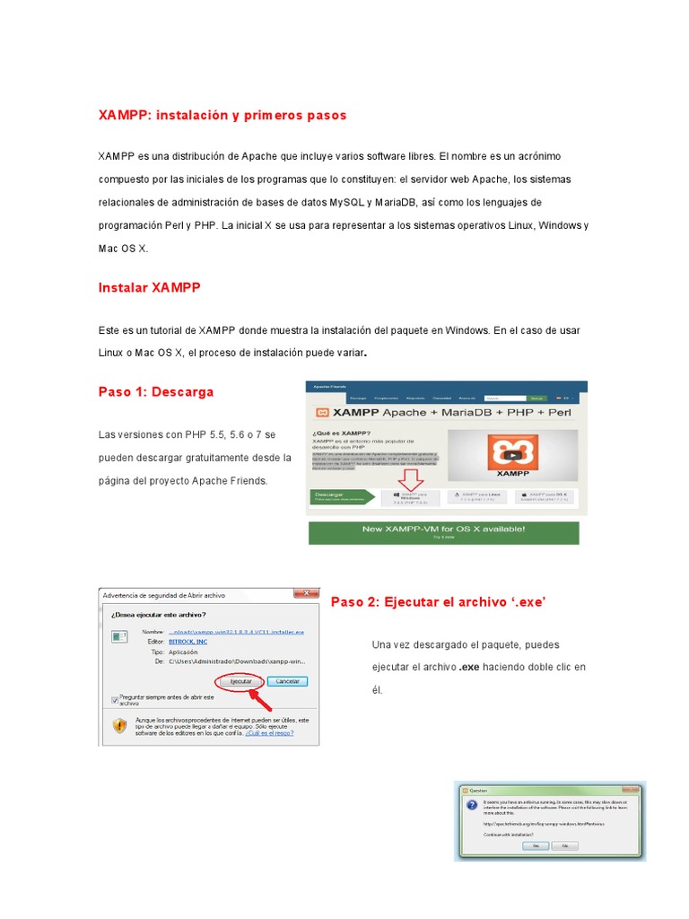 Manual de instalaciòn sobre xampp | PDF | Php | Mi sql