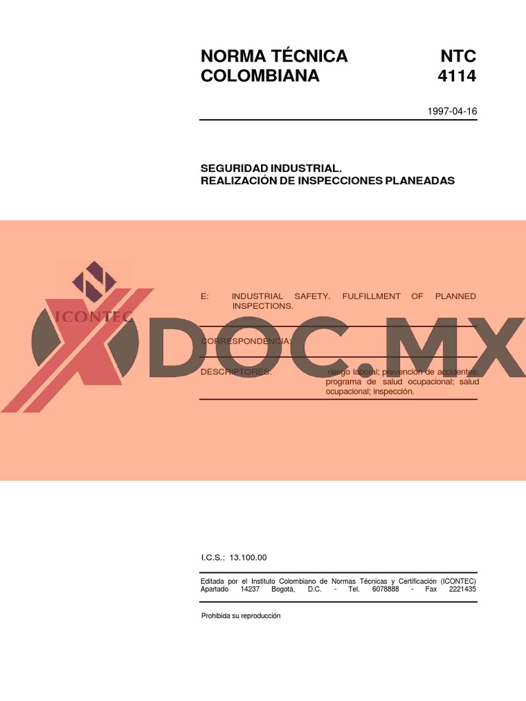 Xdoc - MX Norma Tecnica NTC Colombiana 4114 | PDF | Negocios | Informática