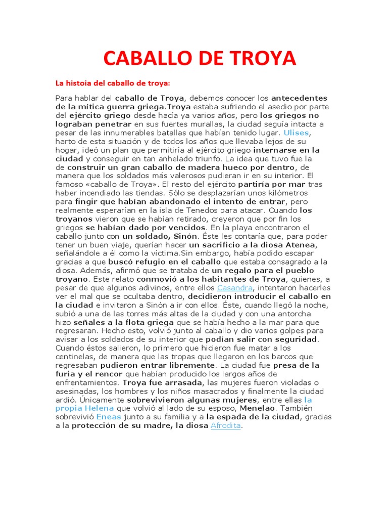 Caballo de Troya | PDF | guerra troyana | Conflictos
