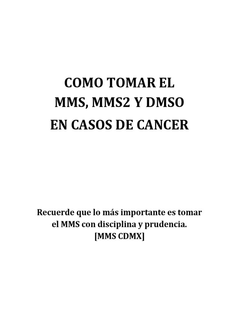 Como Tomar El MMS, MMS2 y Dmso en Casos de Cancer. | PDF | Cáncer ...