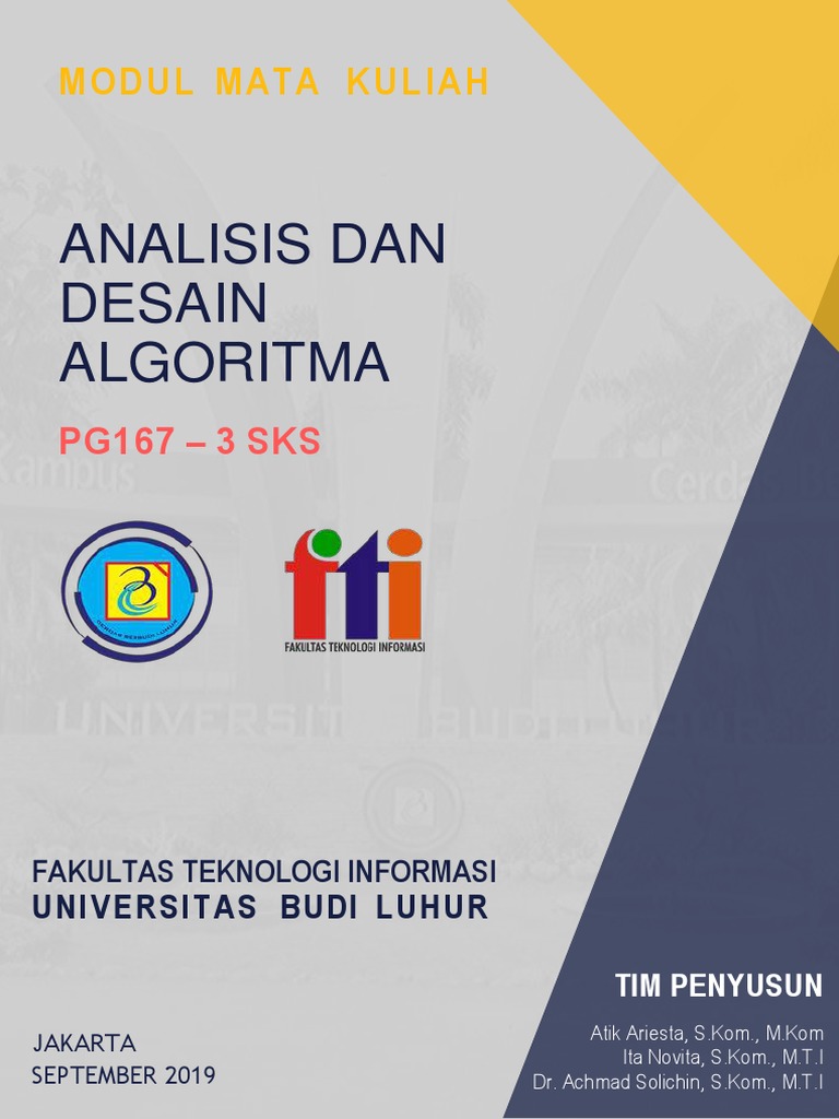 Analisis Dan Desain Algoritma: Modul Mata Kuliah | PDF | Komputer