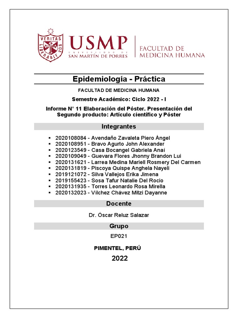 Grupo Epo21 Info S11 Epidem Pra | PDF | Aprendizaje