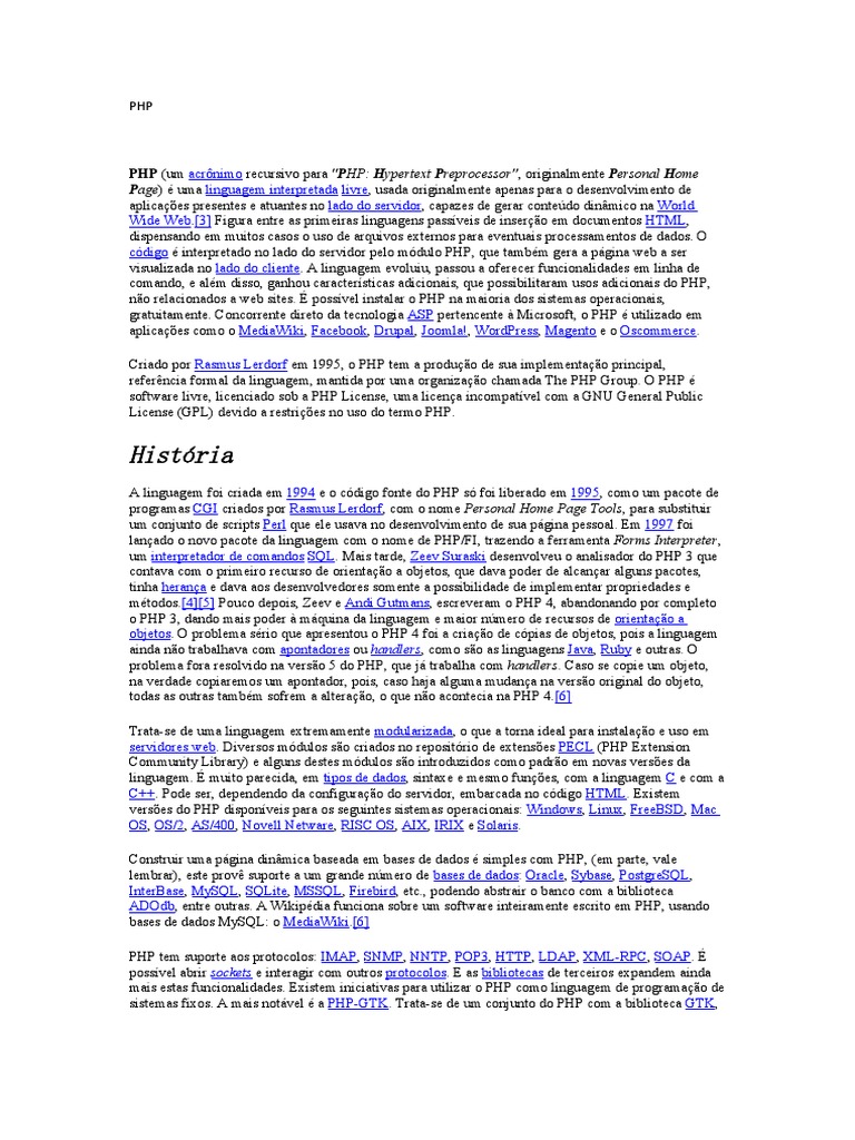Uma introdução à linguagem de programação PHP: suas origens ...