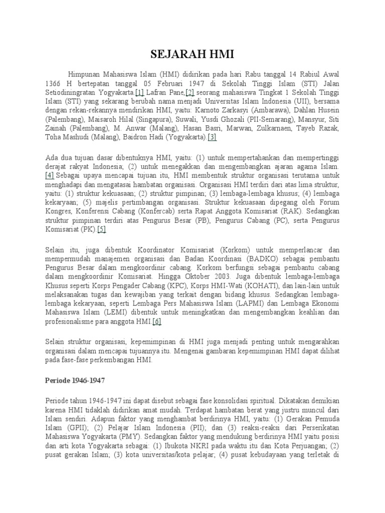 Sejarah Hmi | PDF