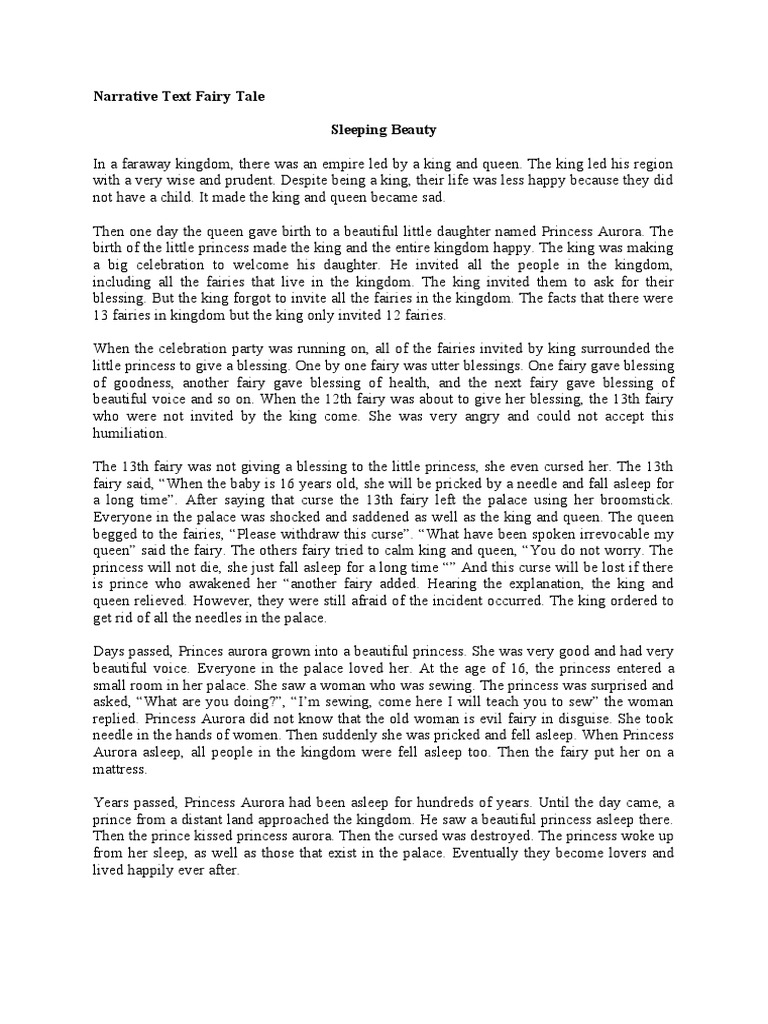 Narrative Text Fairy Tale | PDF | Sleeping Beauty | Pinocchio