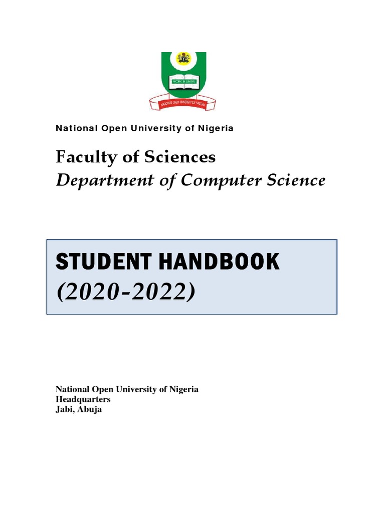 NOUN Computer Science Student Handbook | PDF | Course Credit ...