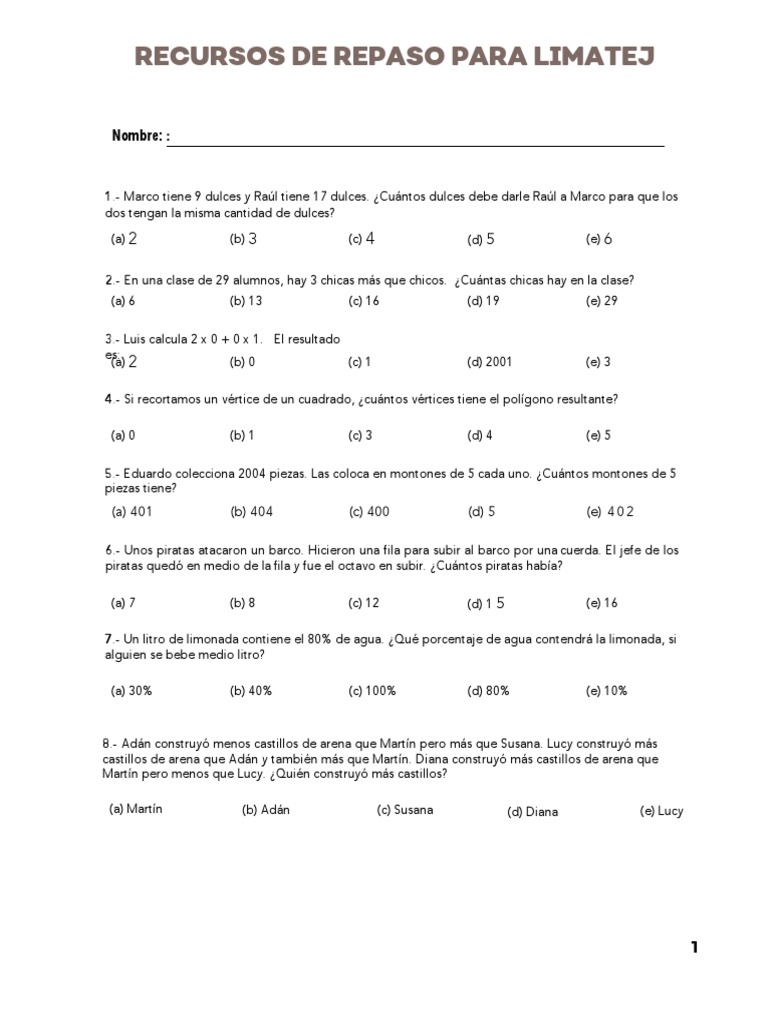Recursos para Limatej | PDF