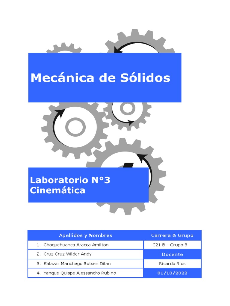 Sólidos - Laboratorio 03 | PDF | Aceleración | Velocidad