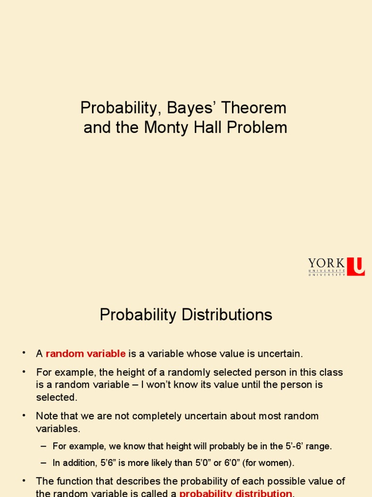 Probability, Bayes’ Theorem and the Monty Hall Problem Explained | PDF ...