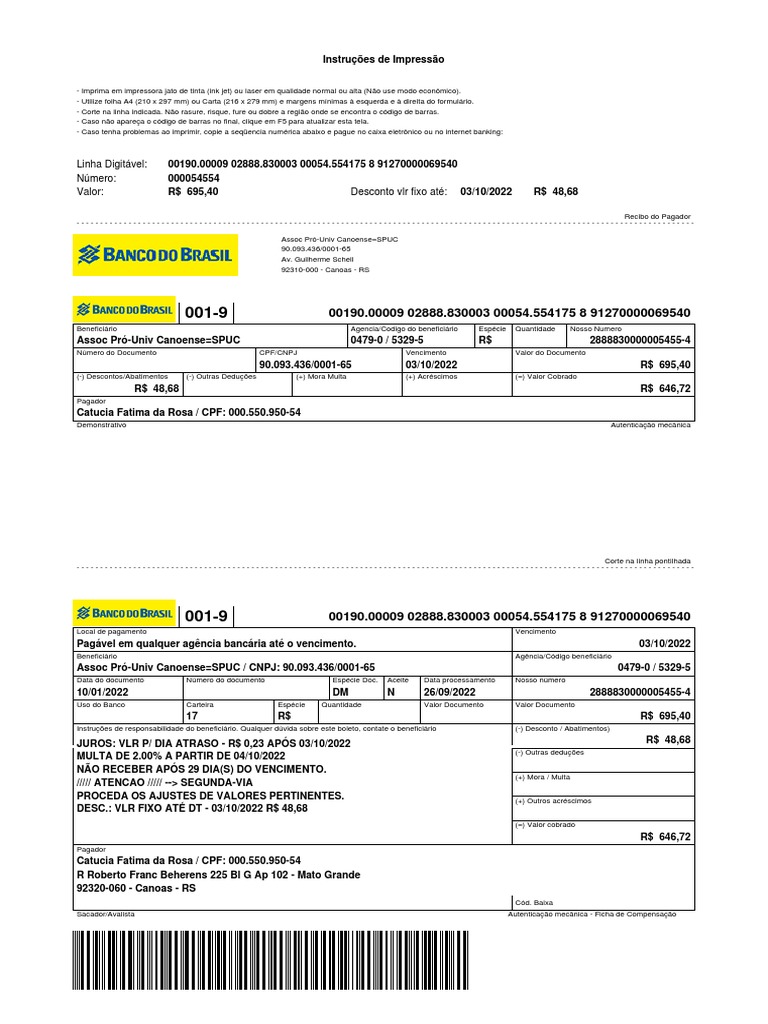 IPUC-Boleto Mensalidade | PDF