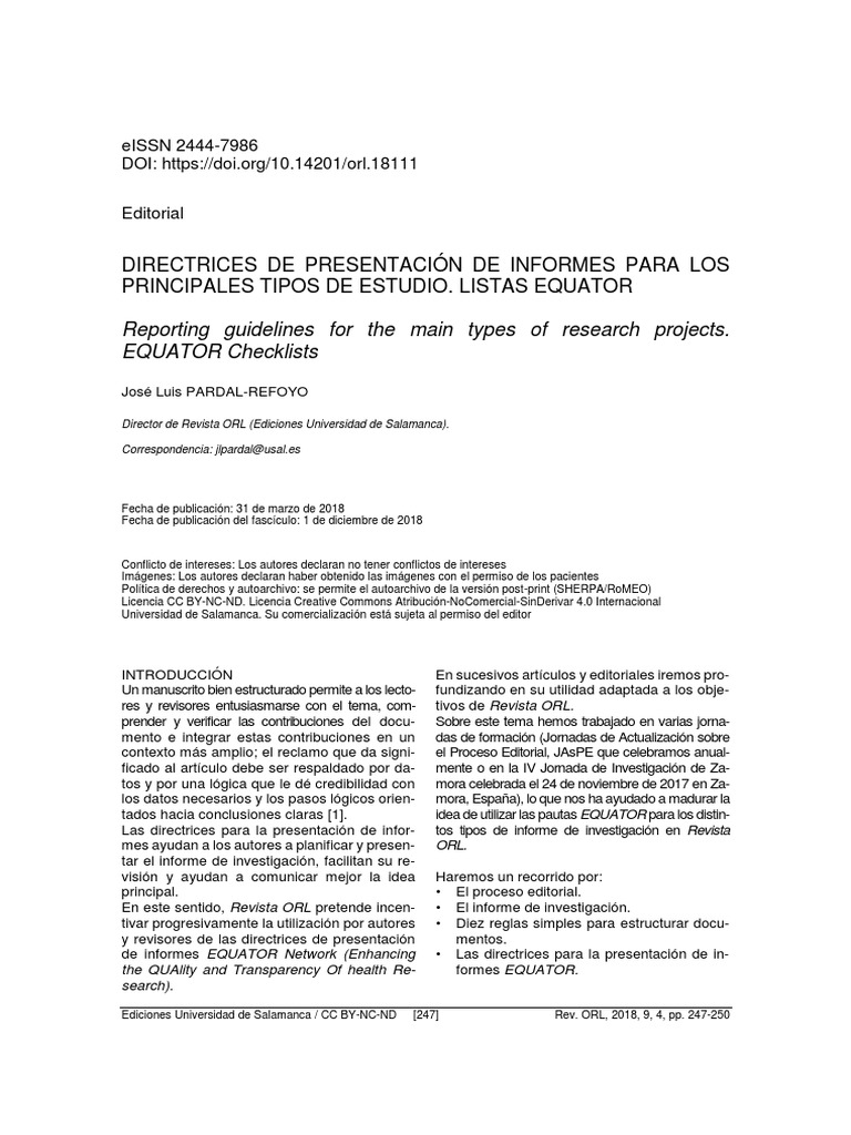 Directrices de Presentación de Informes para Los Principales Tipos de ...