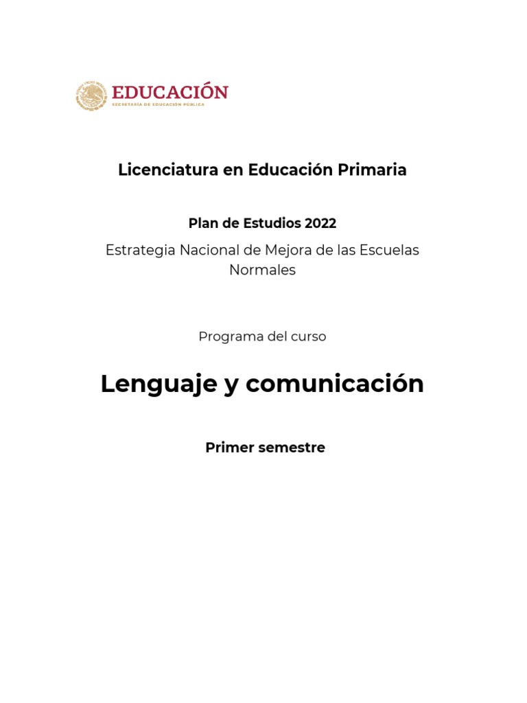 Lenguaje y Comunicacion | PDF | Plan de estudios | Evaluación