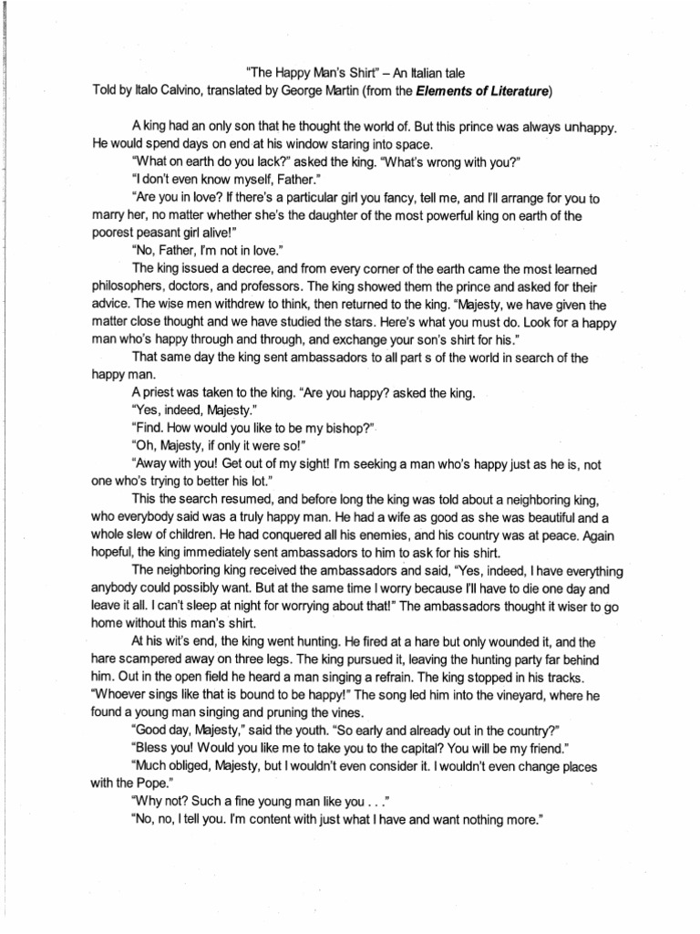 The Happy Man's Shirt | PDF