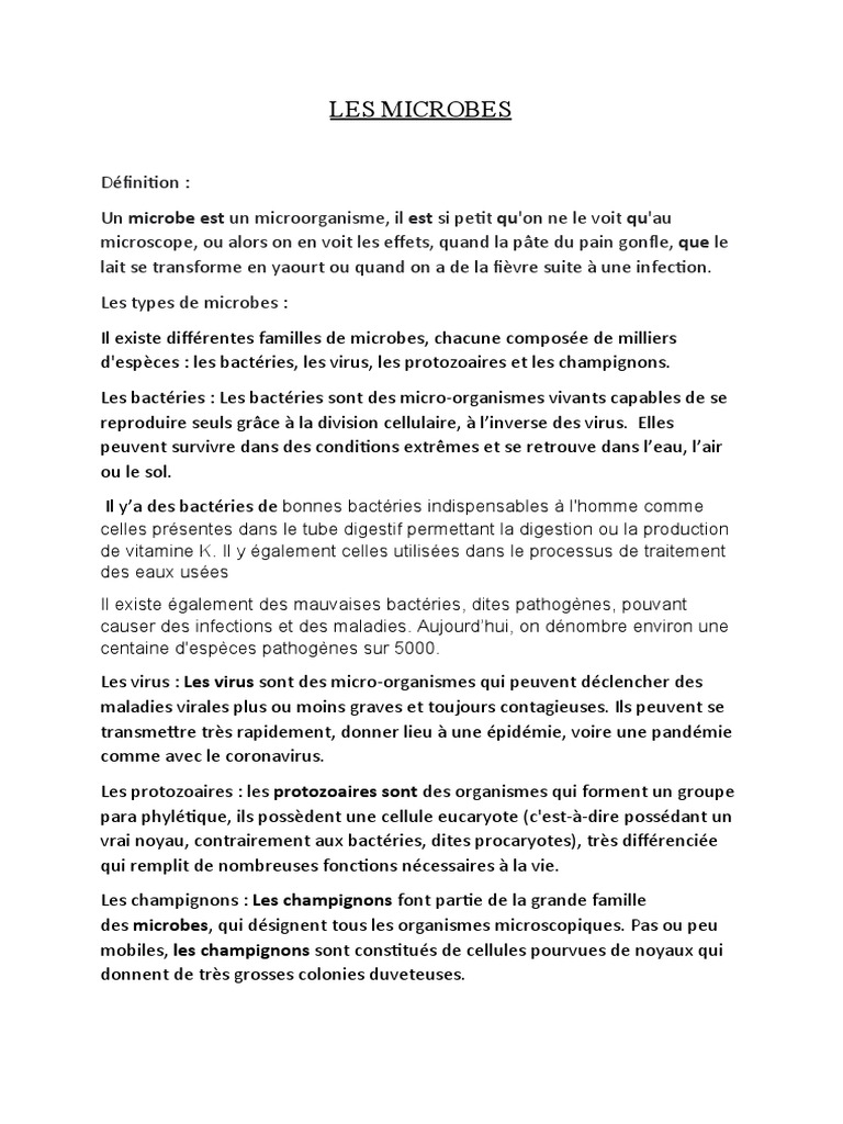 Les Microbes | PDF | Technologie et ingénierie