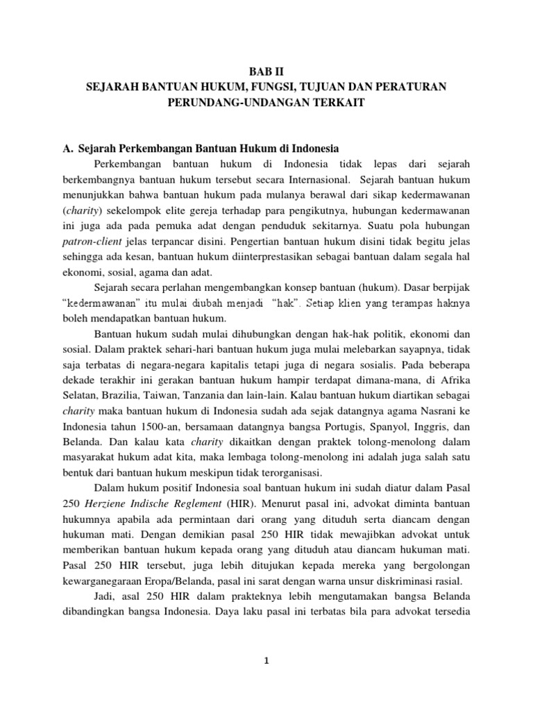 Bab II Sejarah Bantuan Hukum | PDF