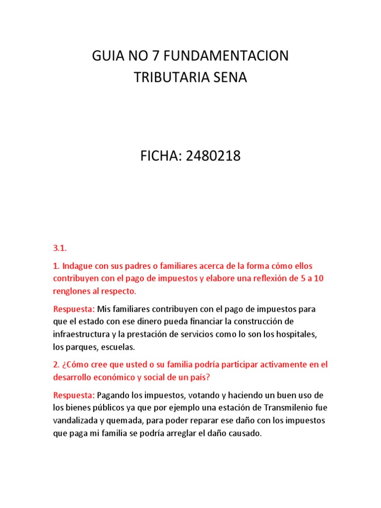 Guia No 7 Fundamentacion Tributaria | PDF