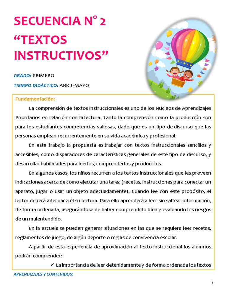 Enseñanza de Textos Instructivos en Primaria | PDF