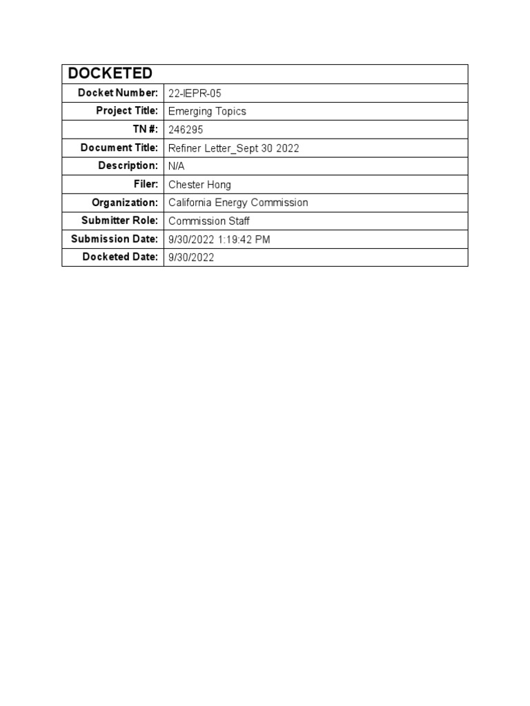 California Energy Commission Chair David Hochschild's Letter To Major ...