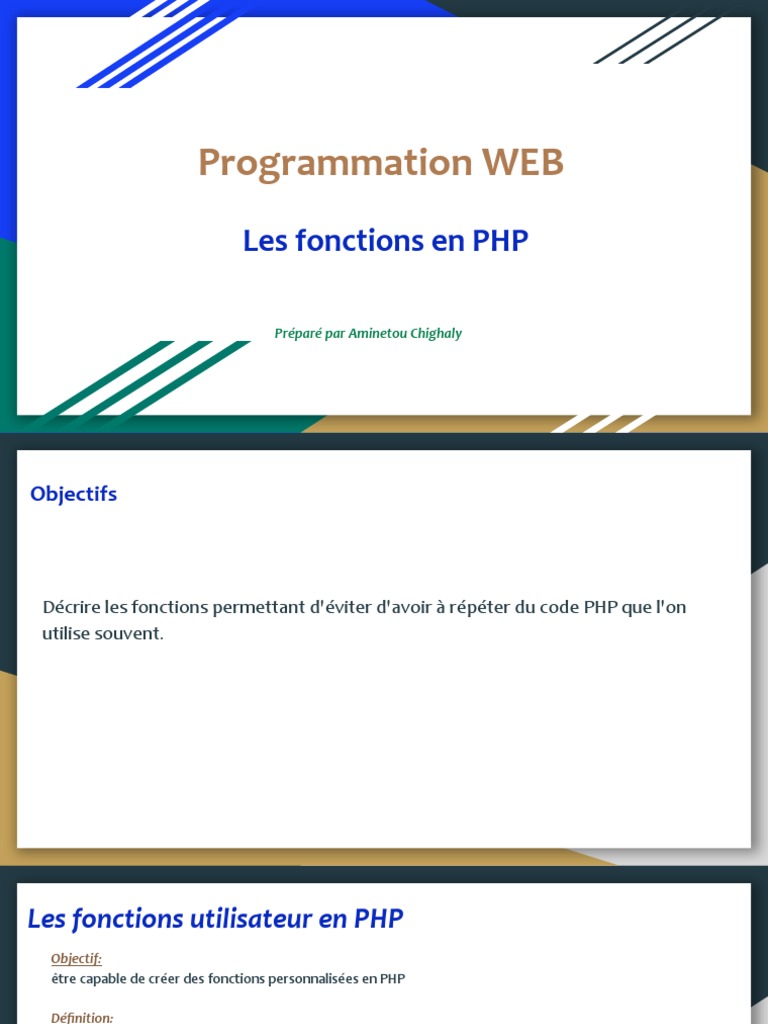 Chapitre 4 Les Fonctions en PHP | PDF