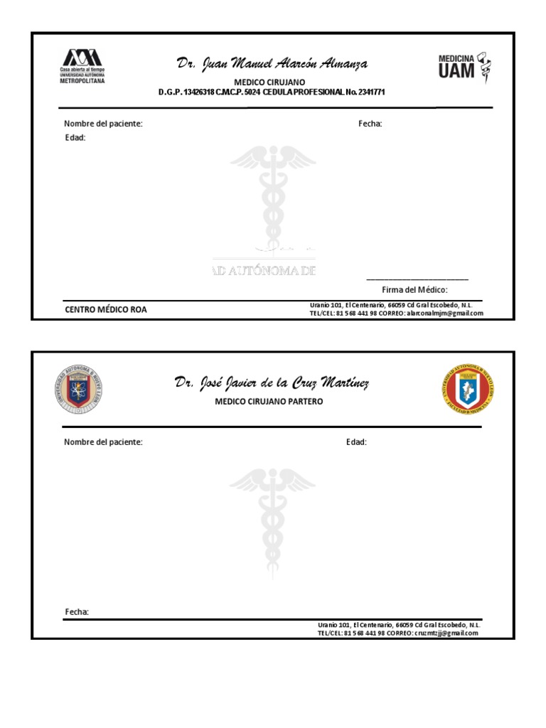 Receta Medica | PDF | Ciencia y matemáticas