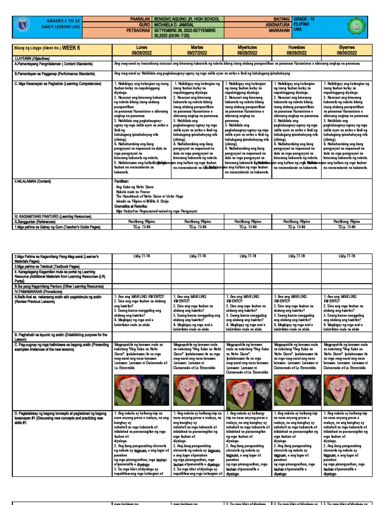 Fil 10 DLL Week 6 | PDF