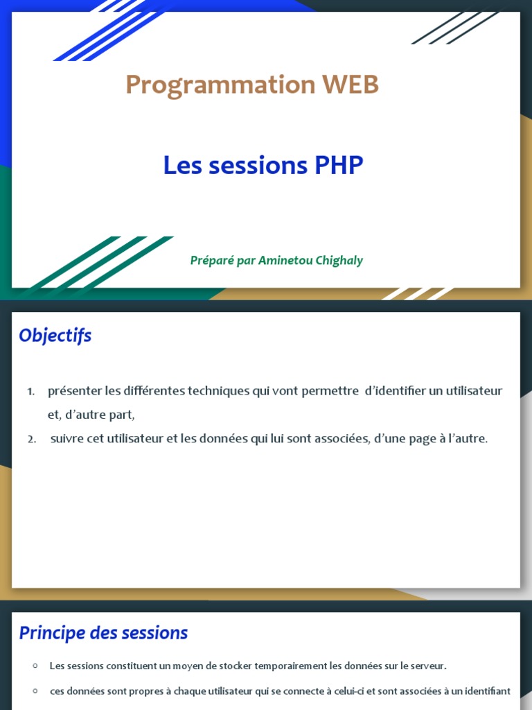 Chapitre 9 Les Sessions en PHP | PDF | Cookie (informatique) | Cyberespace