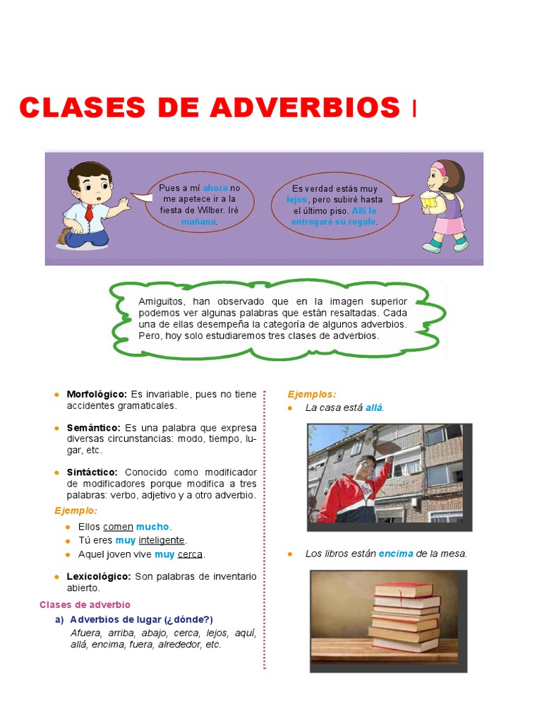 Clases de Adverbios I | PDF | Adverbio | Gramática