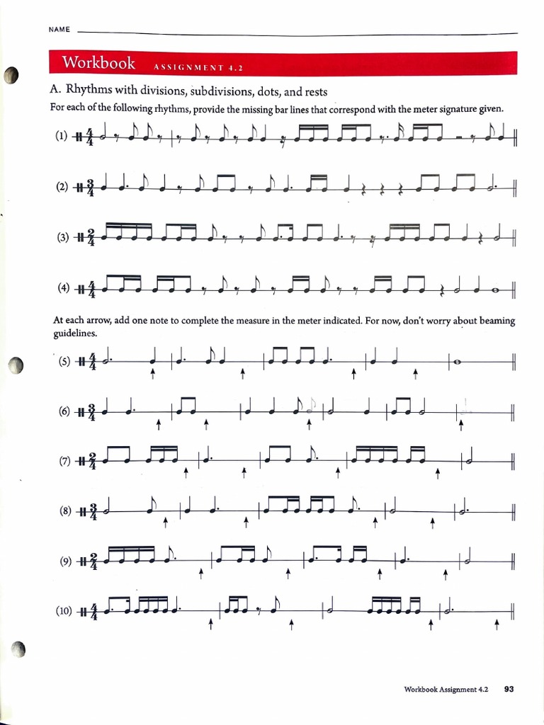 Music Rhythm Workbook | PDF