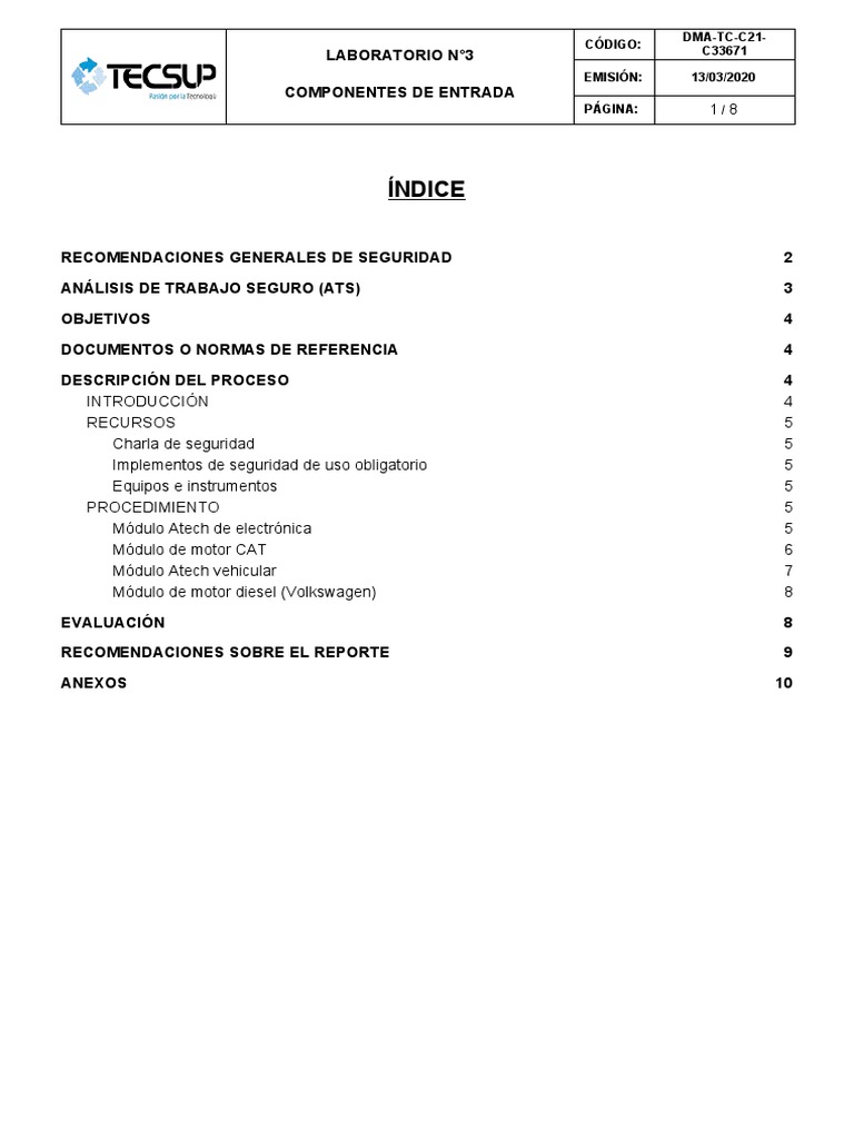 LAB3 - Componentes de Entrada | PDF | Sensor | Laboratorios