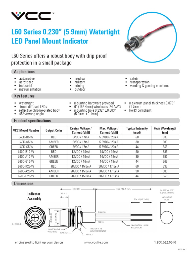 L60 datasheet | PDF | Optics | Manufactured Goods