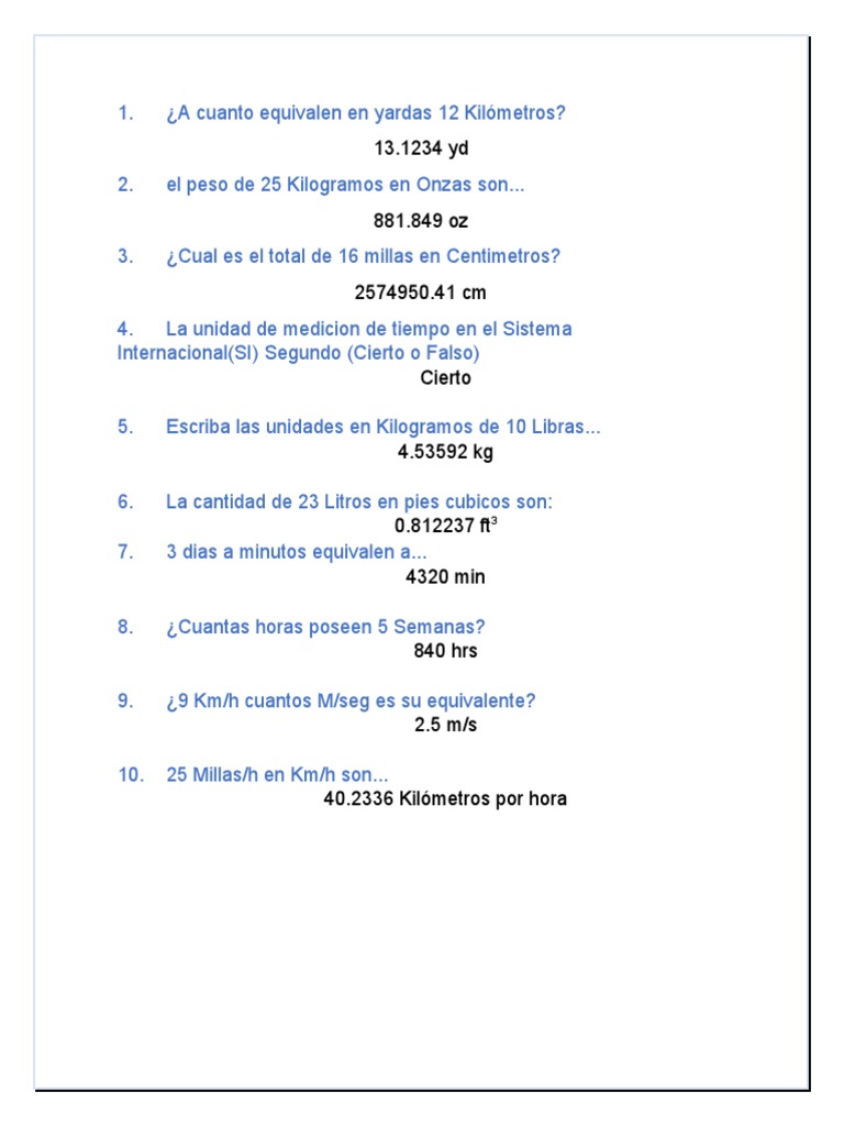 A Cuanto Equivalen en | PDF