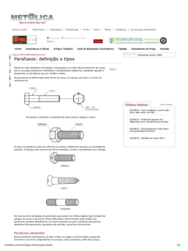Tipos de Parafusos | PDF
