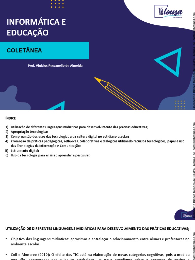 A Importância Das Tecnologias Digitais Na Educação Linguagens