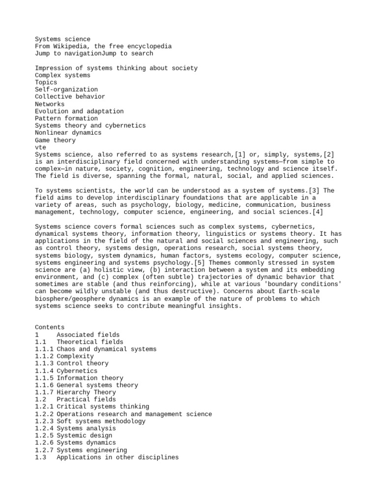 System Science | PDF | Systems Science | Science
