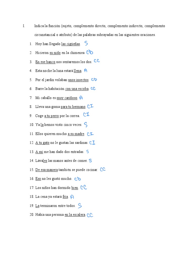 Ejercicios Sintaxis | PDF