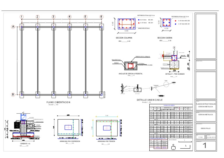 Planos Estructurales de Cercha Metálica 24m Fundacion | PDF | Construyendo tecnología | Diseño ...