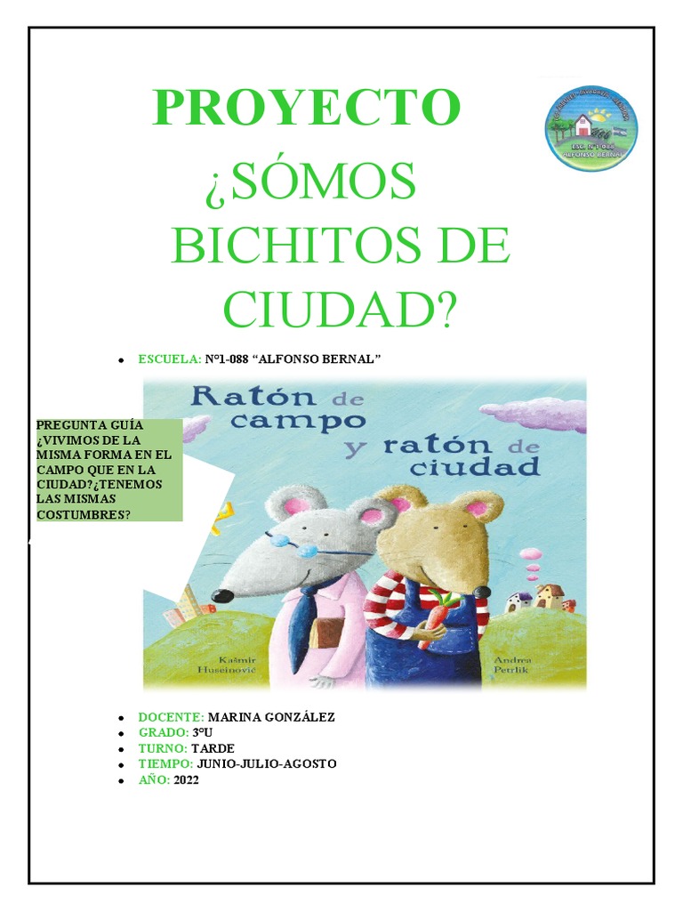 PROYECTO El Campo y La Ciudad 3° Junio Julio Agosto | PDF