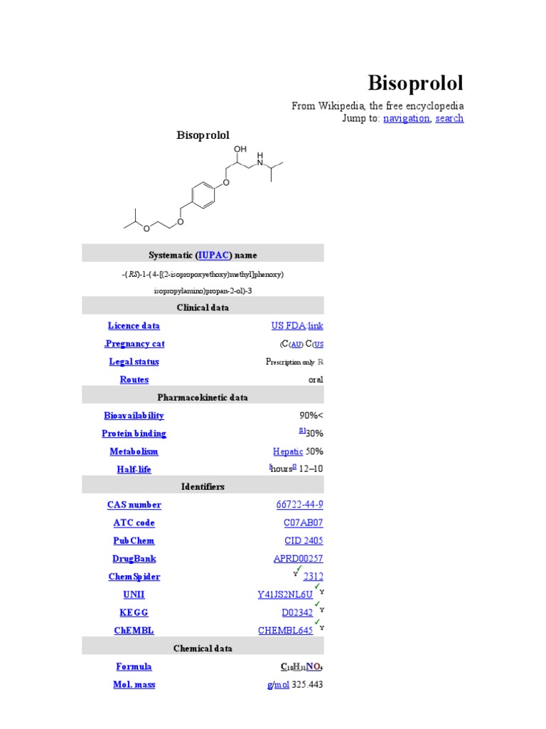 Bisoprolol | Drugs | Pharmacology