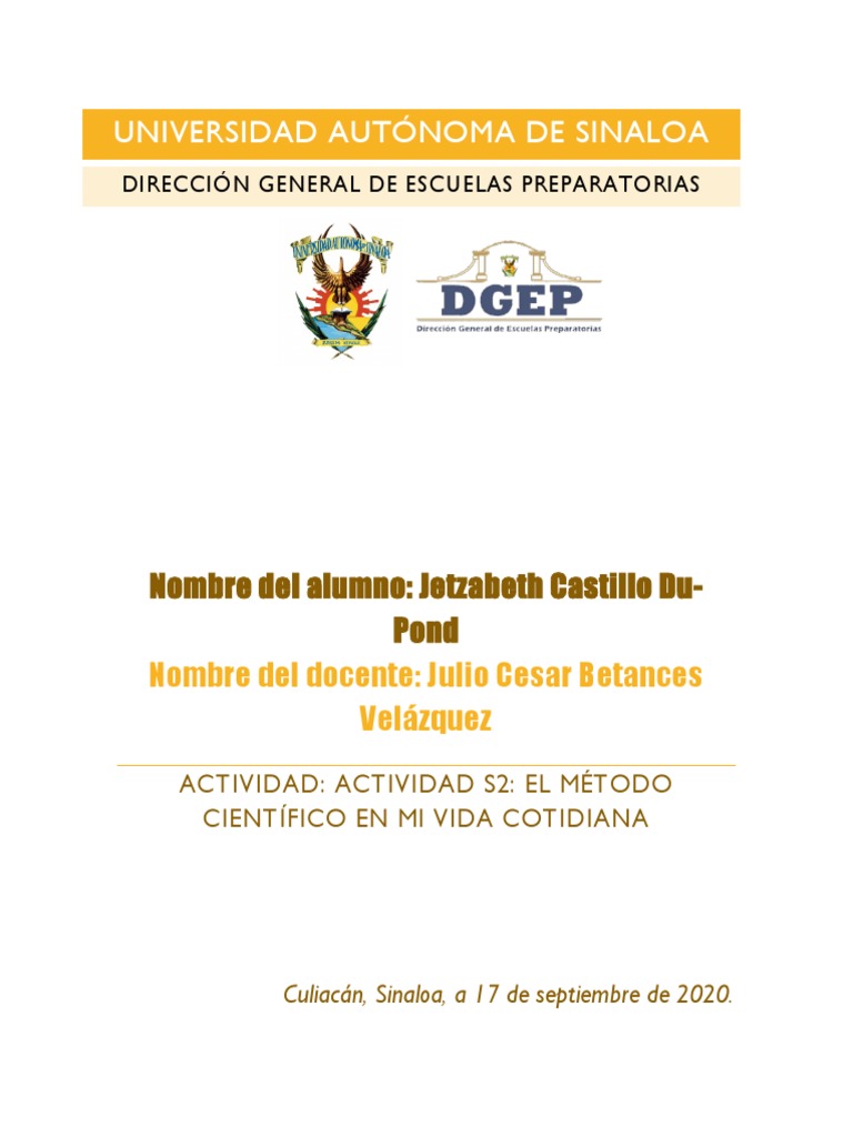 JCD - ACT2 El Método Científico en Mi Vida Cotidiana | PDF