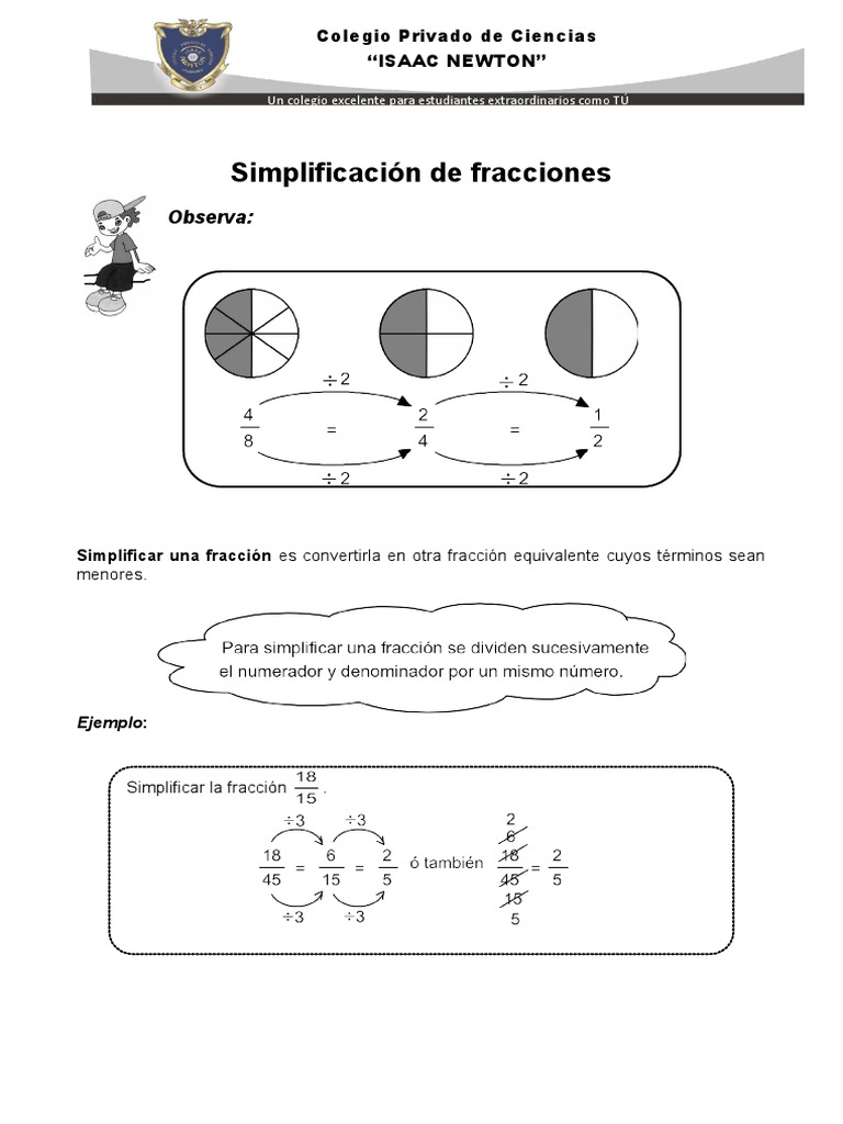 Actividades de Simplificación de Fracciones | PDF